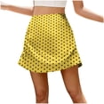 Bovxnpu Women's Satin Mini Skirt Casual Print High Waisted Summer ...