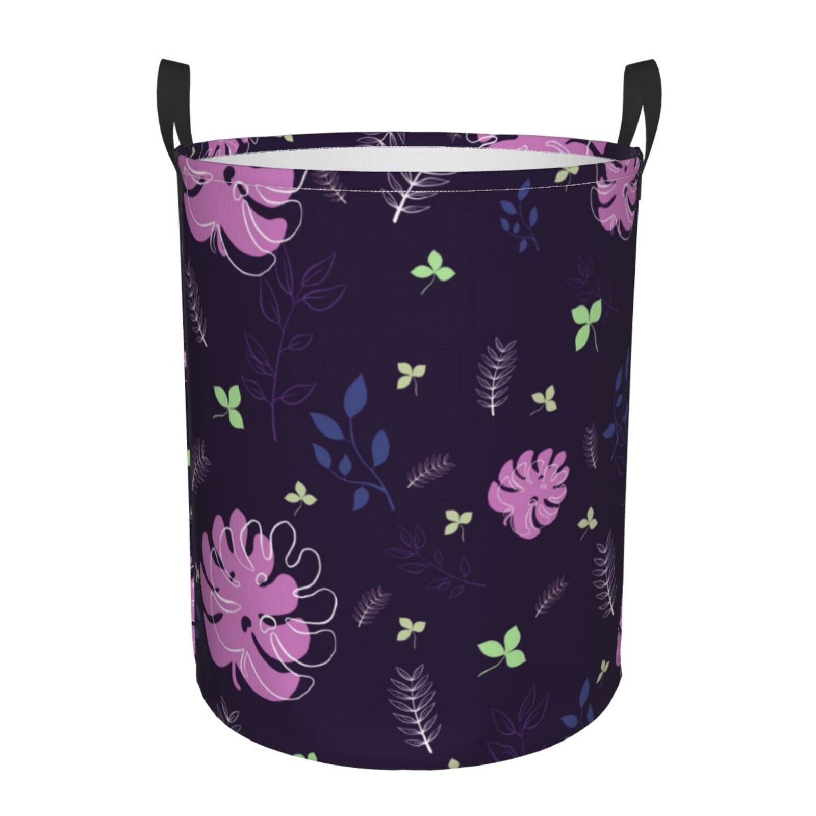 LNWH Laundry Basket, Purple Leaf Pattern Pattern Foldable Laundry ...