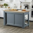 Design Element Medley Kitchen Island with Slide Out Table, Gray, 3 ...