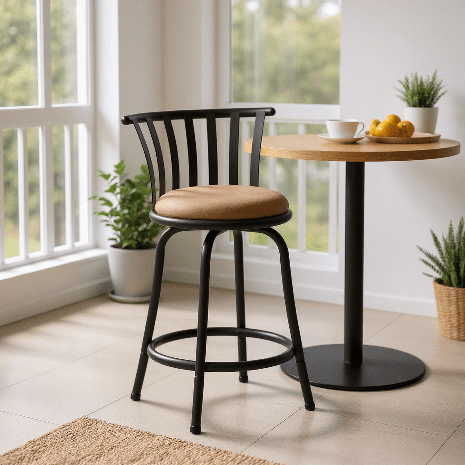 Homy Casa Set of 1 Adjustable Bar Stool with Backrest and Comfortable ...
