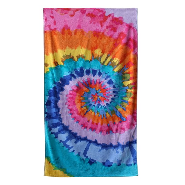 Mainstays Velour Beach Towel, Tie Dye,Purple, 28x60 - Walmart.com