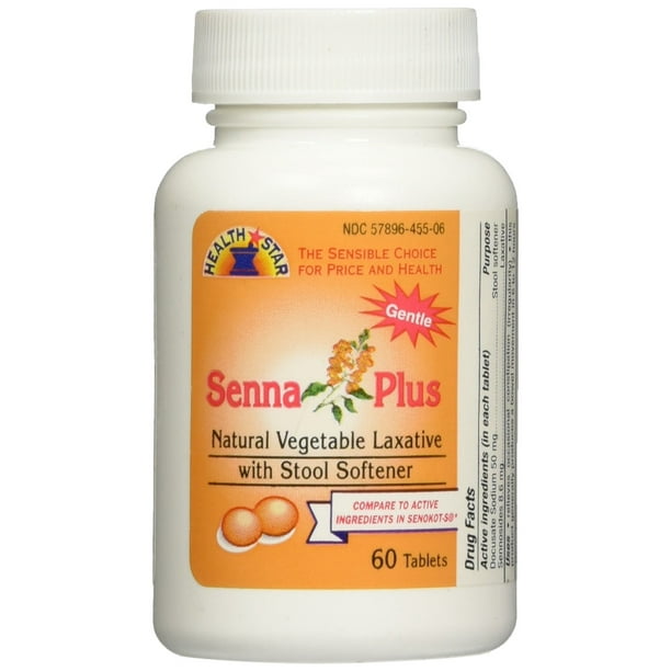 Health Star Senna Plus Tablets, 8.6-50 mg, 60 Count - Walmart.com