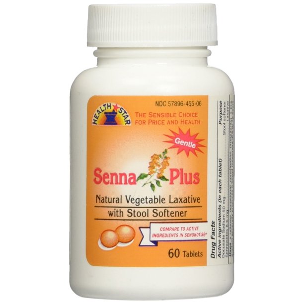 Health Star Senna Plus Tablets, 8.6-50 mg, 60 Count - Walmart.com ...