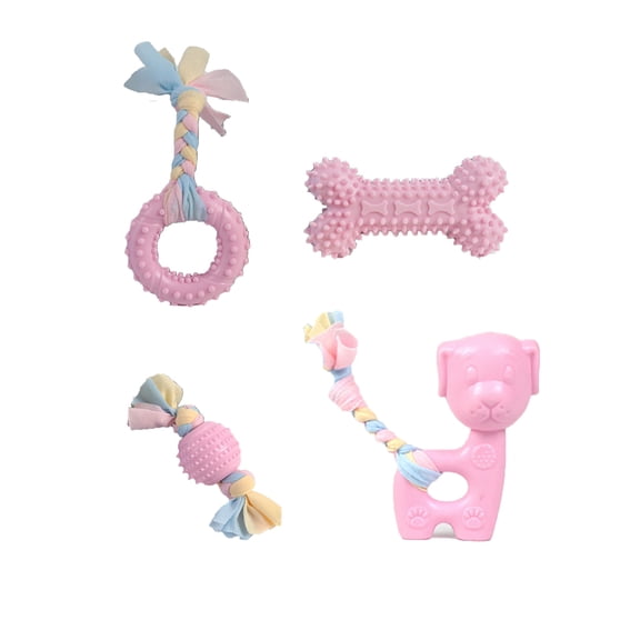 BESTSKY 4Pcs Dog Toys,Durable TPR Dog Toys,Interactive Puppy Toys for ...