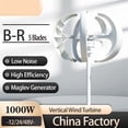 1000W Wind Turbine 12v 24v Vertical Axies Wind Generator VAWT Small ...