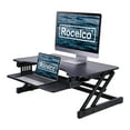 Rocelco Standing Desk Converter 32 Inch Adjustable Height Riser, Black ... Rocelco Standing Desk Converter 32 Inch Adjustable Height Riser, Black ...
