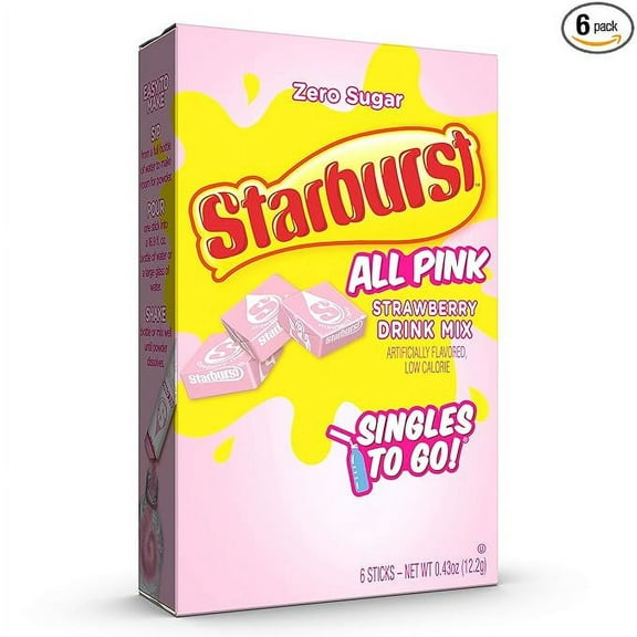 Starburst Cherry Singles To Go Drink Mix, Powder Packets, 6 CT Box ...