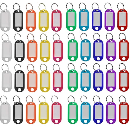 QWEQWE Key Tags, 10 Colors Multicolored Key Labels Tags with Split Ring ...