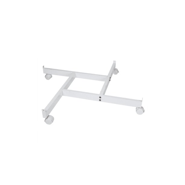 White 4-Way Grid Base with Casters (Use with existing 3” on Center Wire ...