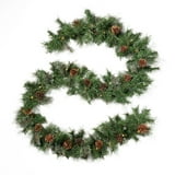 GDF Studio Christmas Garland with Mixed Needles, 20 Pine Cones, 50 LED ...