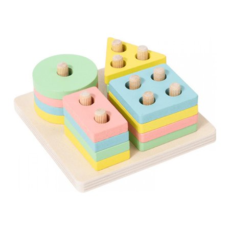 Children’s Educational Wooden Four-Set Column Toys Early Education ...