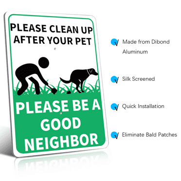 ANLEY Clean Up After Your Dog Yard Sign 12" x 9" - No Pooping Peeing ...