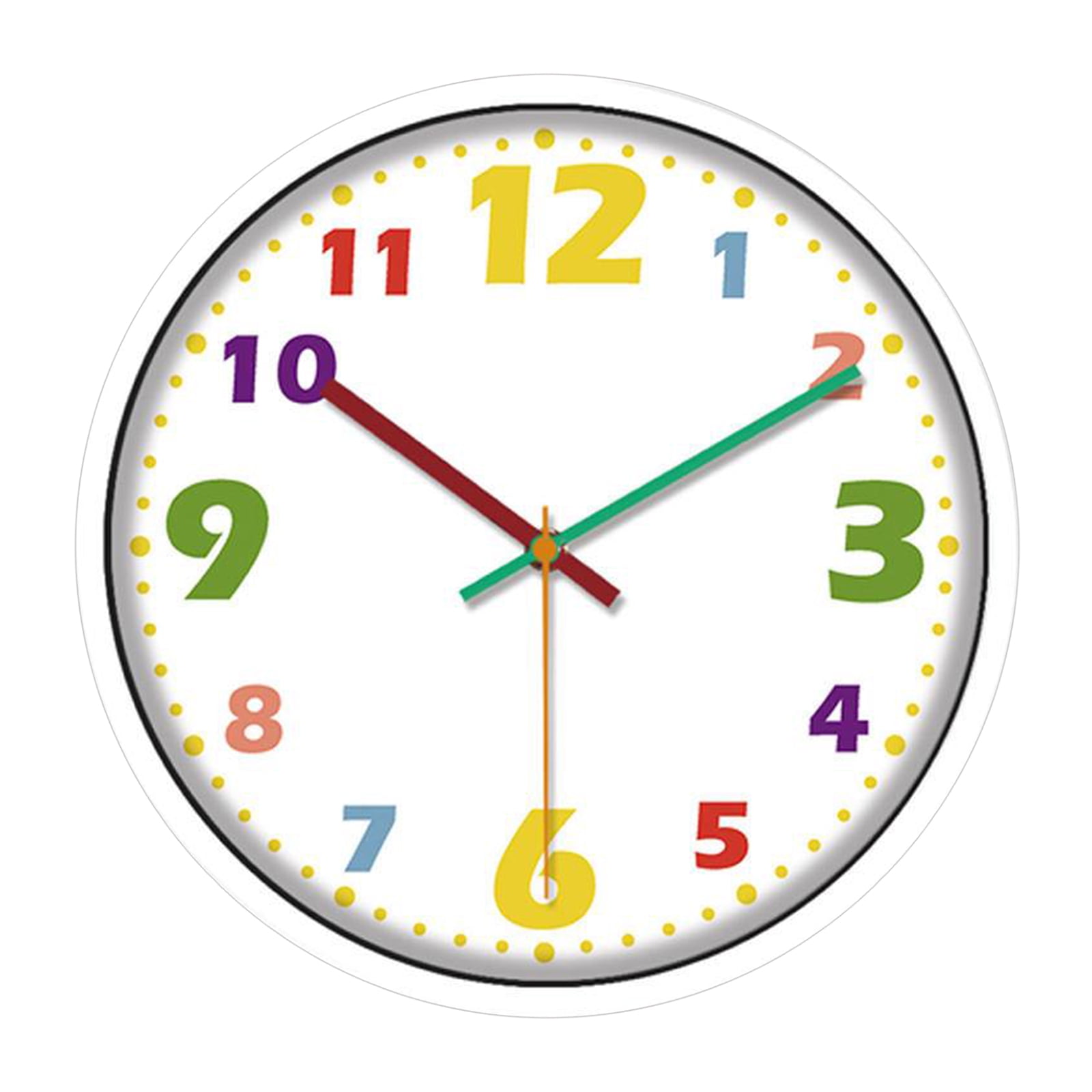 10 "Time Teach Kids Wall Clock Time Teaching Clock Colorful Numbers ...