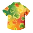 BiZtdJrK Boys St Patricks Day Tops Color Block Shamrock Graphic Short ...