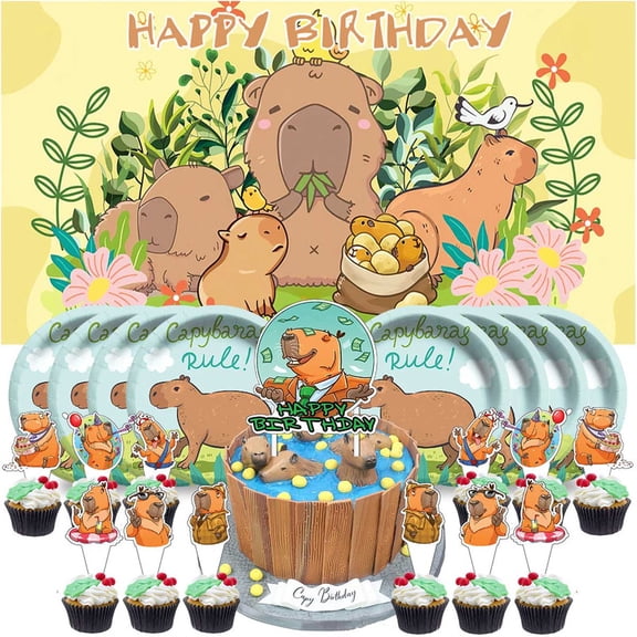 Capybara Party Supplies Plates for Capybara Decorations Birthday Cake ...