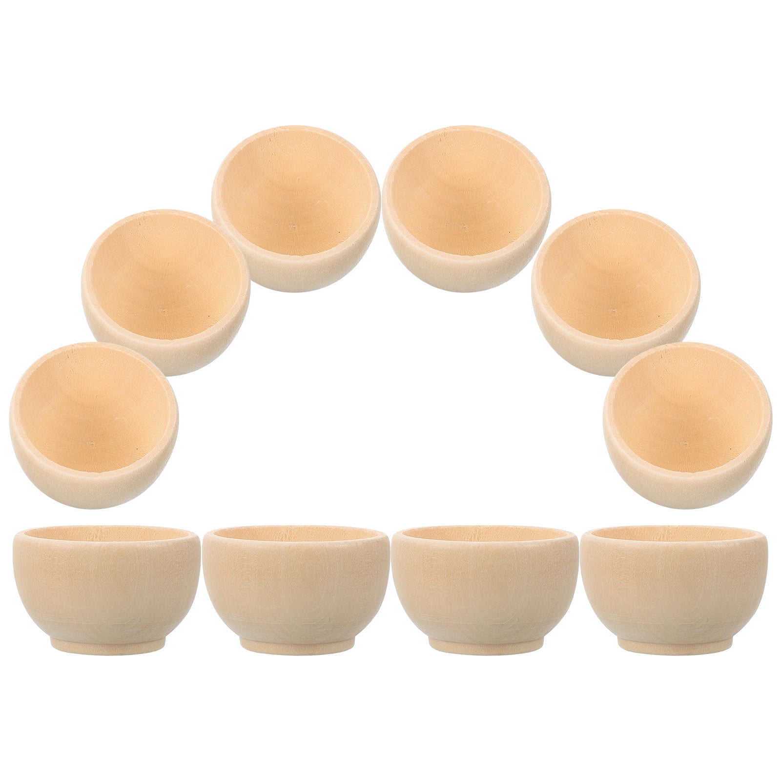 Click here for Heatshaking 10pcs Wooden Toys Bowl Natural Wood Co... prices