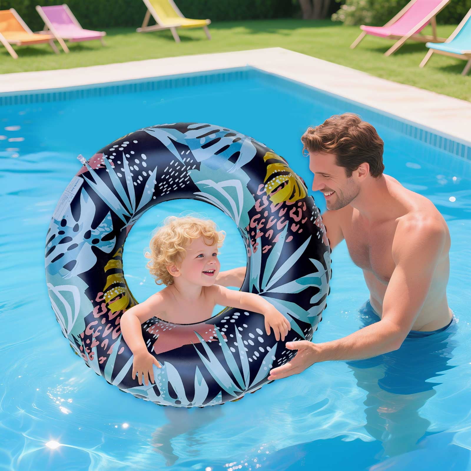 Hbdhejl Swimming Ring Inflatable Pool Floats Swim Tube Summer Water ...