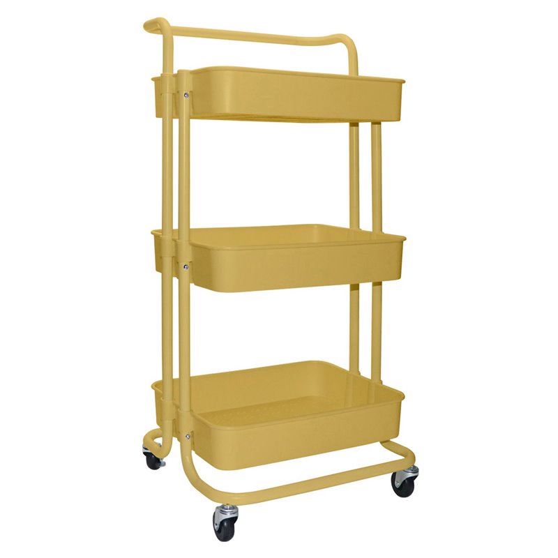 Alexent 3-Tier Modern Plastic Storage Trolley Rolling Utility Carts in ...