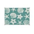 Aqua Coastal Sun Shade Sail 6.5'X10' Starfish Shell Ocean Nautical UV ...