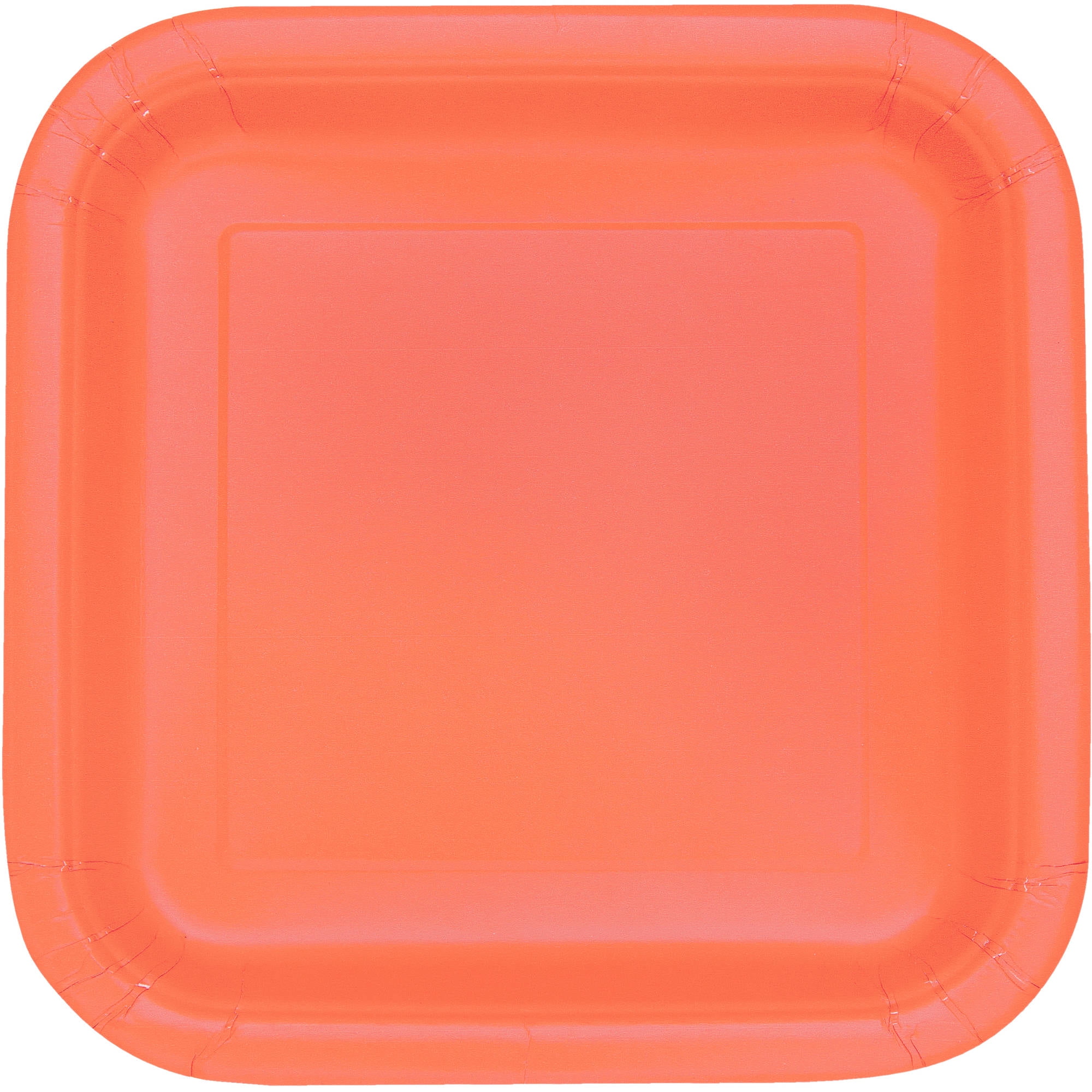 Square Paper Plates, 9 in, Coral, 14ct - Walmart.com