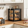 Black Large 3-Layer Bread Box with Window, Farmhouse Style Bread ...