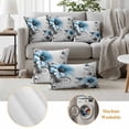 Blue Gray Daisy Butterfly Pillow Covers 2 Pack Floral Botanical ...