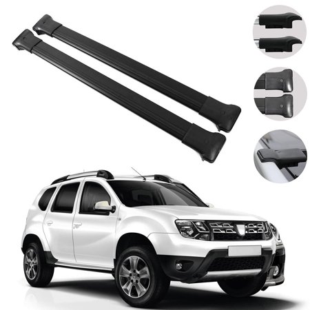 Roof Rack Cross Bars Luggage Carrier Black Set for Dacia Duster 2014 ...