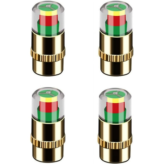 4 Pcs Car Tire Pressure Monitor Valve Stem Caps Sensor Indicator Easy ...