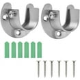 2-Pack Heavy Duty Stainless Steel Closet Pole Sockets, U-Shaped Flange, Closet Rod Ends, Screws ...