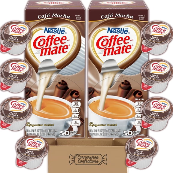 Cafe Mocha Coffee Mate Mix and Match Flavored Creamer Cups - 100 Single ...