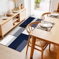 Abstract Blue Grey White Patchwork Rectangle Rug 2'x6' Modern Art ...
