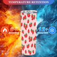 20oz Cute Strawberry Pattern Stainless Steel Tumbler， Tumbler with Lid ...