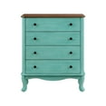 The Pioneer Woman 4-Drawer Dresser Made With Solid Wood Frame, Teal ...