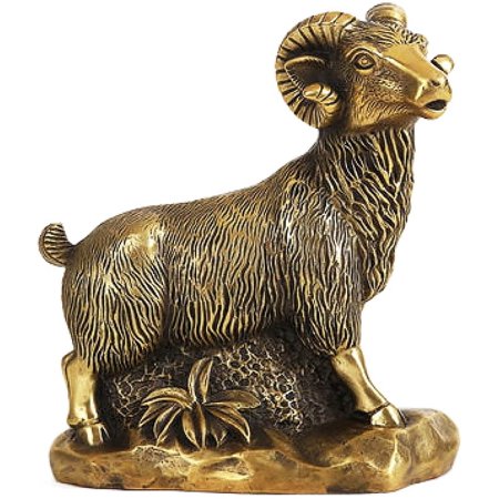 Feng Shui Brass Sheep Statue,Golden Goat Figurine Lucky Sheep Statue ...