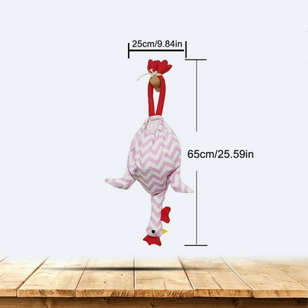 Chicken Shaped Garbage Grocery Bag Unfading Canvas Carrier Organizer ...