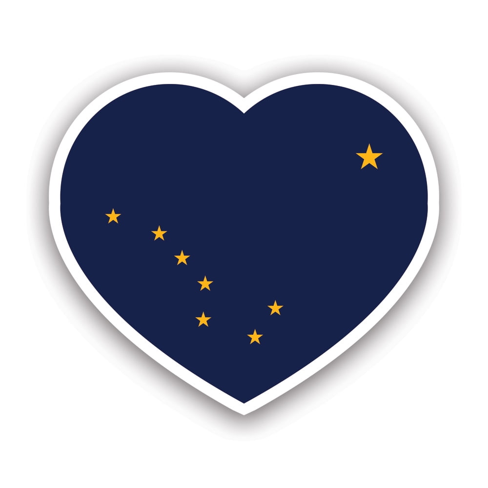 Alaska Heart Sticker Decal - Self Adhesive Vinyl - Weatherproof - Made ...