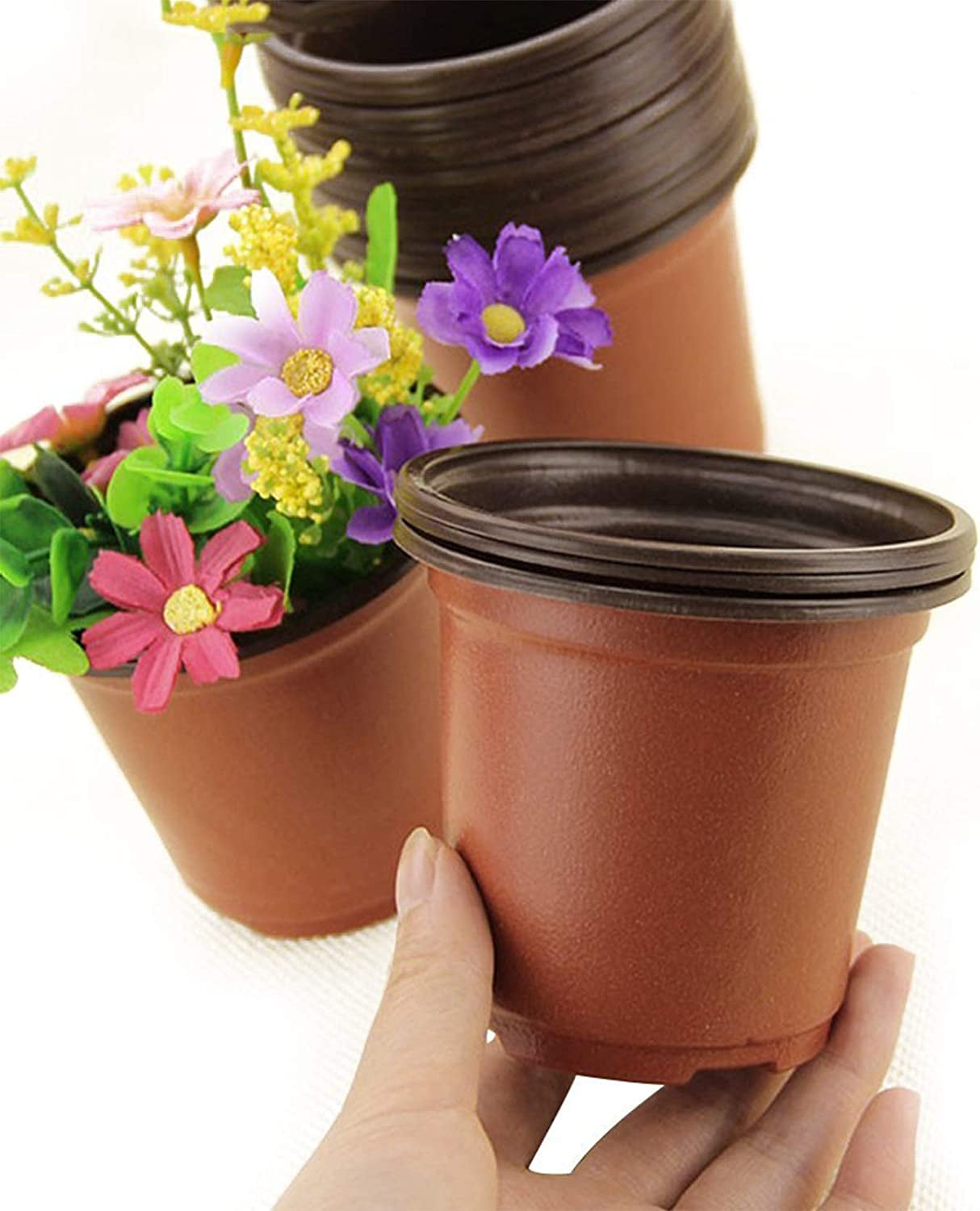 Plastic Plant Flower Pots Nursery Seedlings Pot Plant 100Pcs - Walmart.com