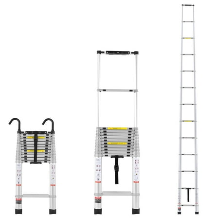 LUISLADDERS Ladder, A Frame 3 Step Ladder Telescoping Ladder, 13 ft ...