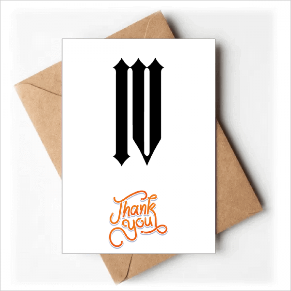 Numeros romanos 4 en negro silueta Nota en blanco del sobre de la ...