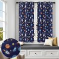 Astronaut and Planet Blue Pattern Blackout Curtains,Triple Weaved ...