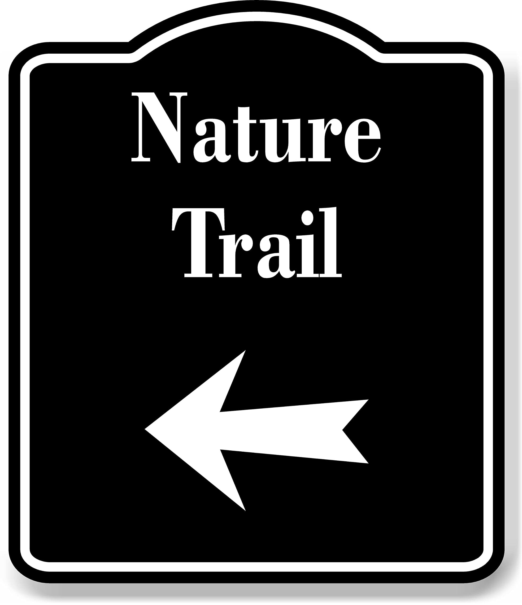 Nature Trail Left Arrow BLACK Aluminum Composite Sign - Walmart.com