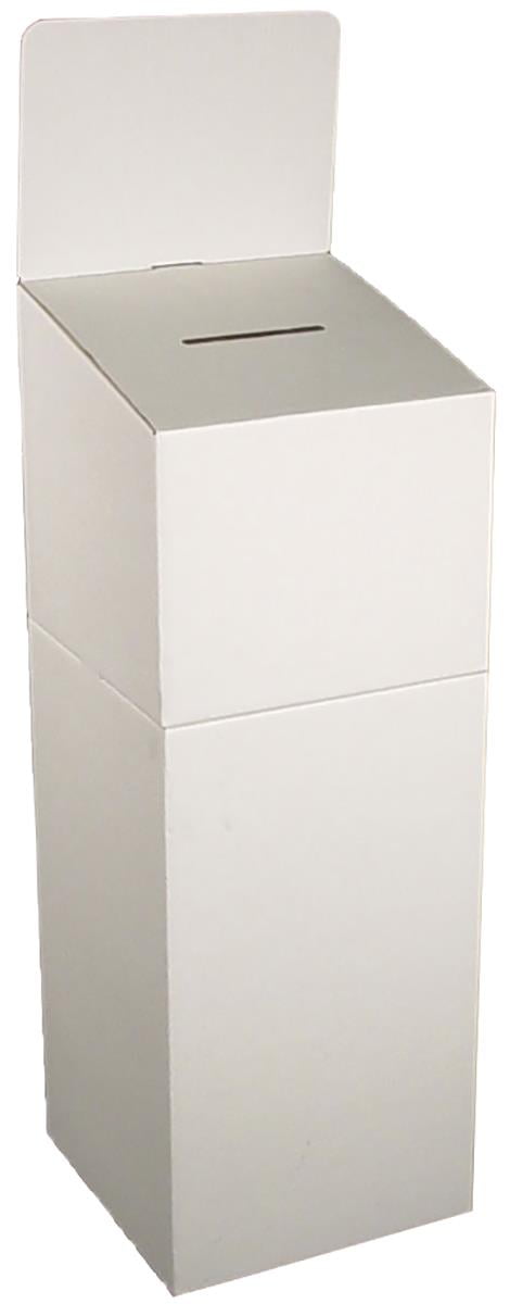 Floor-Standing Cardboard Ballot Box with Header - White (WCFSBB ...