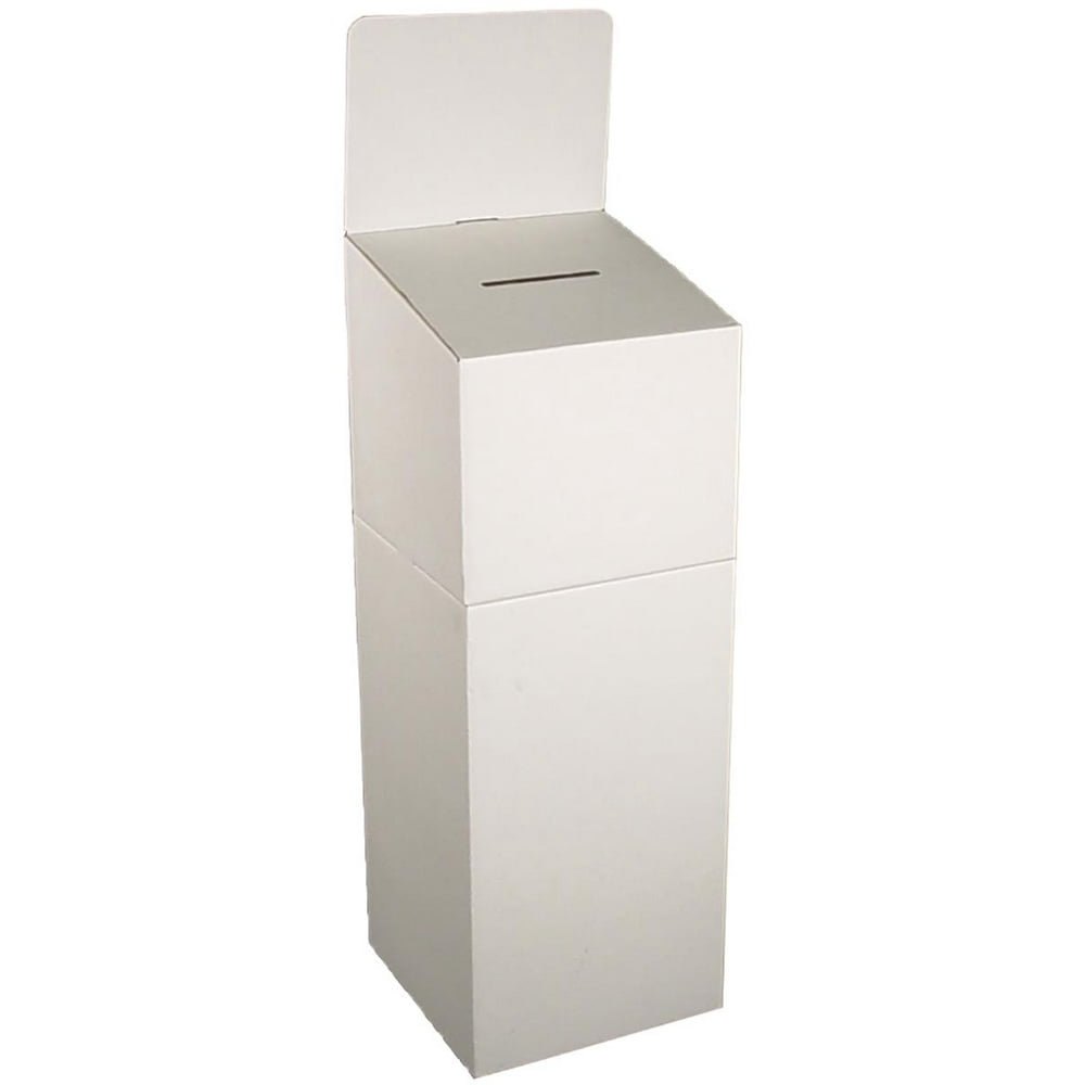 Floor-Standing Cardboard Ballot Box with Header - White (WCFSBB ...