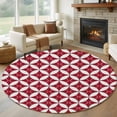 Abstract Art 8ft Round Rug for Open Concept Living Room Seating Zone ...