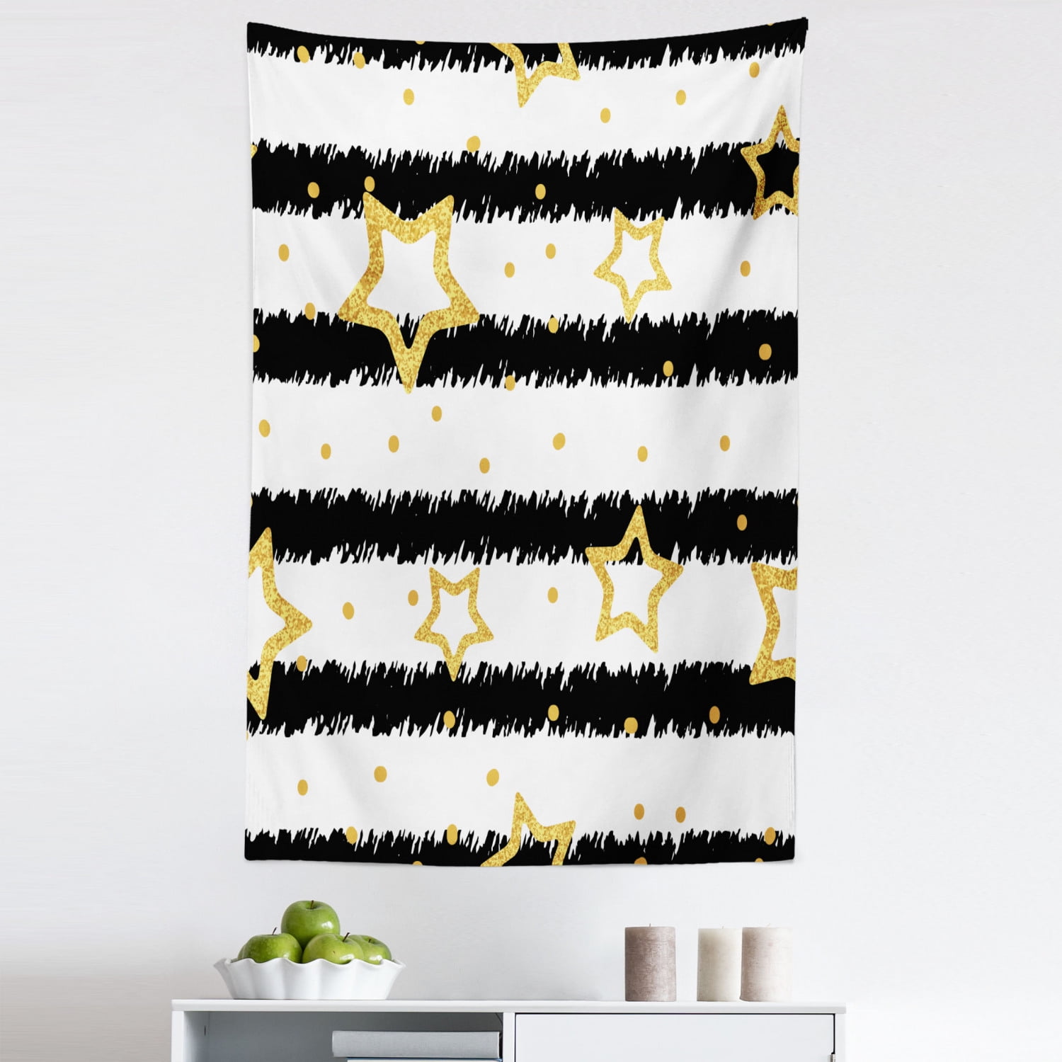 Star Tapestry, Stars and Dots with Digital Effect on Striped Pattern ...