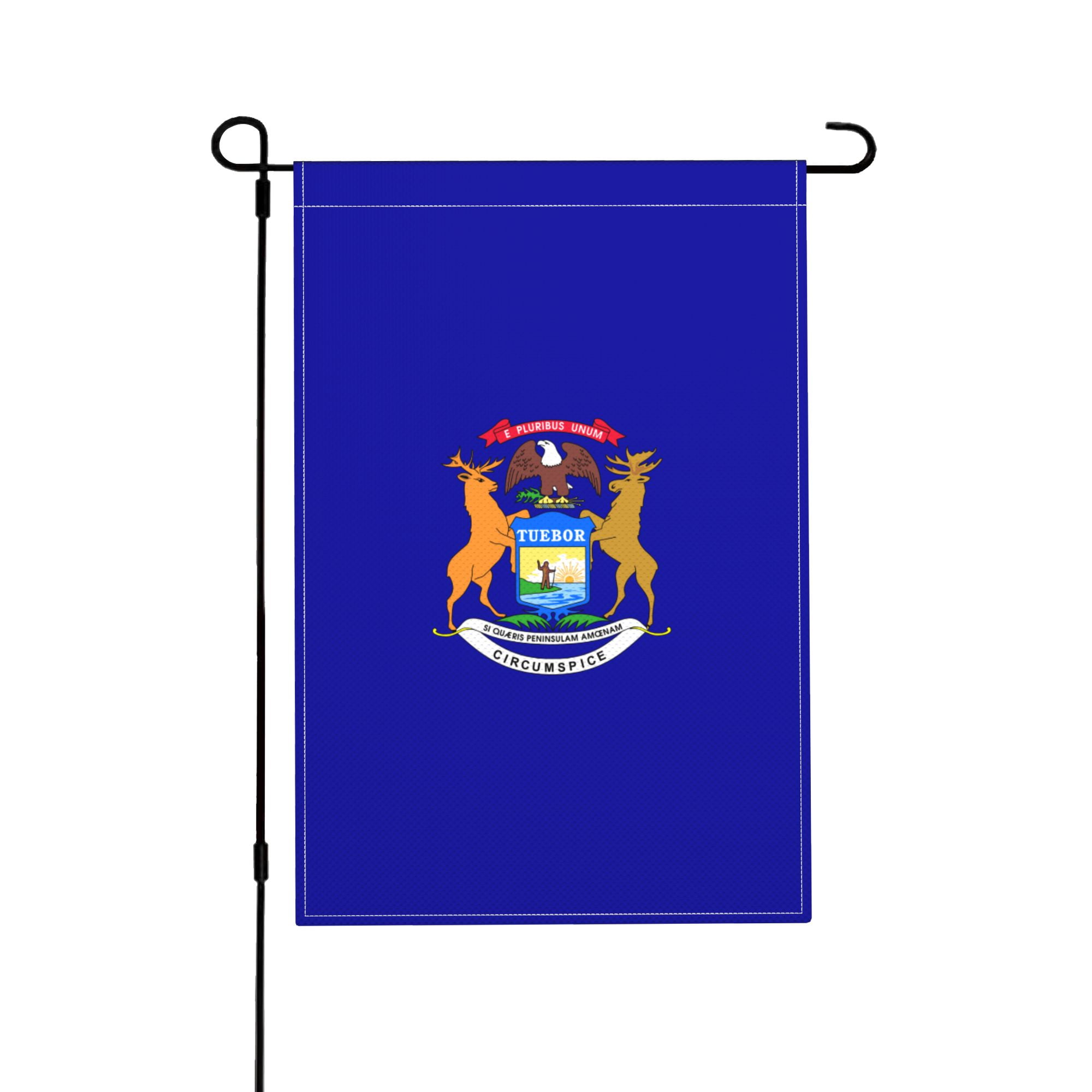 TEQUAN Michigan State Seal Flag Garden Flags, 18 x 12 inch Double Sided ...