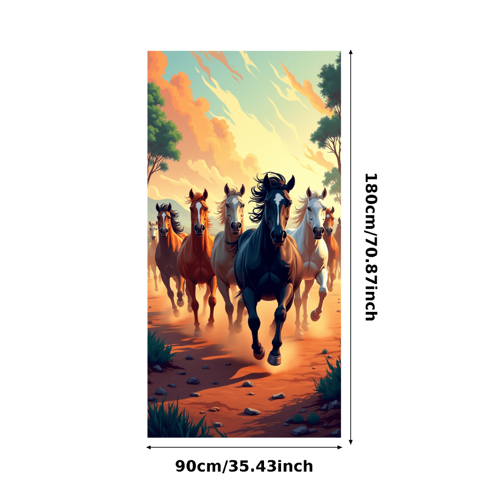Click here for Yezdix Vibrant Running Horses Design Backdrop Bann... prices
