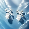 Diamond Bow Christmas Tree Cartilage Screw Stud Small Dangle Drop ...