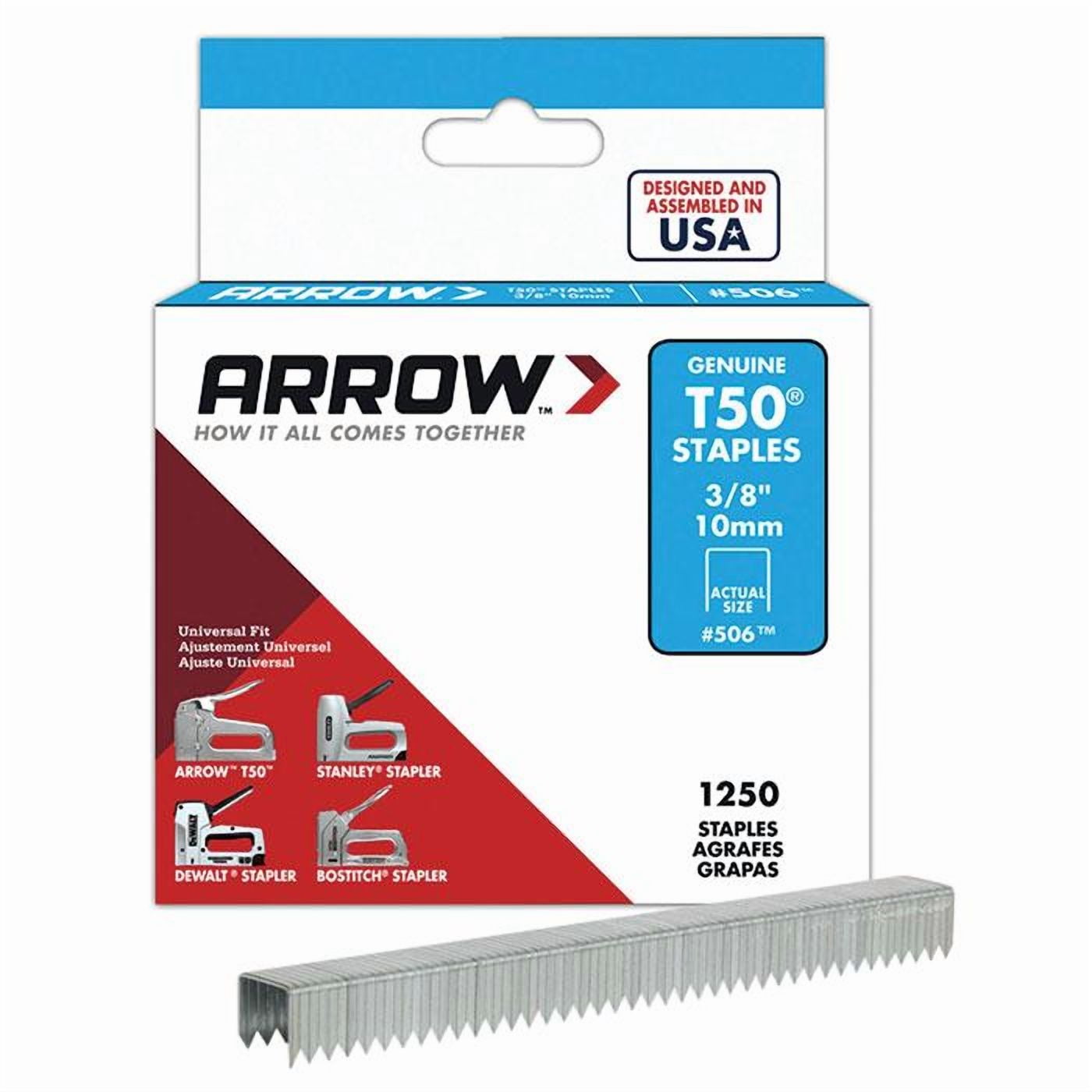 Click here for Arrow T50 Staples 10mm 3/8 1250pk prices