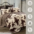 Paseo Road Elsa Cowhide 2 Piece Brown Cow Print Reversible Cotton Quilt ...